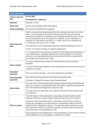 Tut2 2023 Questions - ECON7002 Tutorial 2 Semester 1 2023 Short Answer / Problem Solving ...
