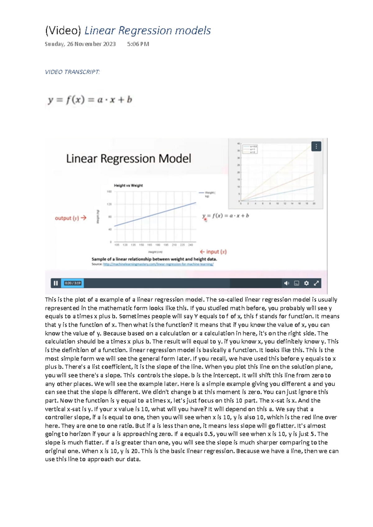 Module 2.4 Linear regression models VID slides+Transcript - VIDEO TRANSCRIPT: This is the plot ...