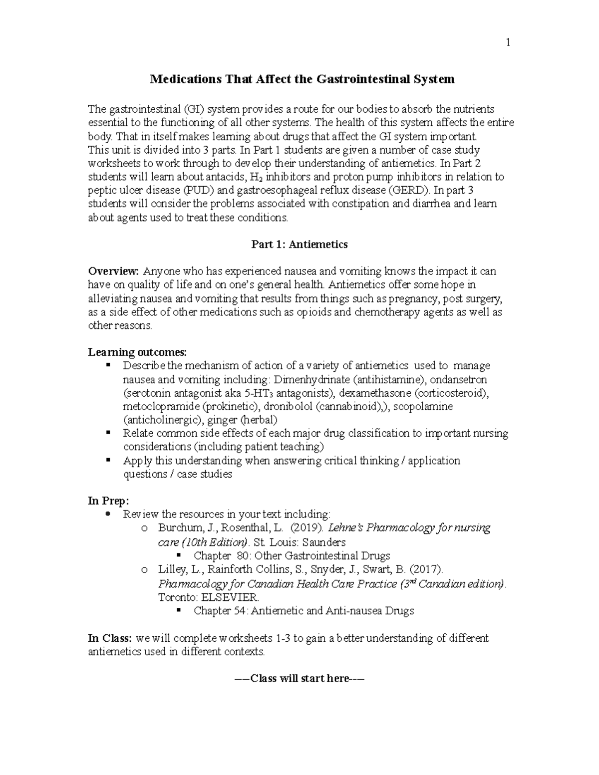 GI note taking guide student 2020 unit 8 - Medications That Affect the ...
