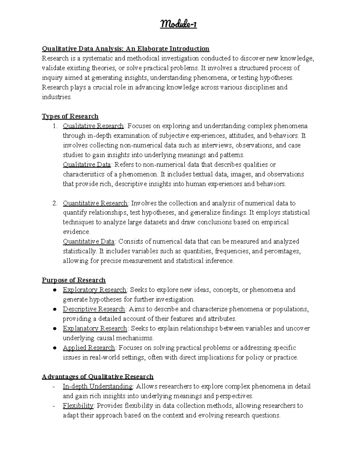 QDA-Notes-Complete - Qualitative Data Analysis is a newly introduced ...