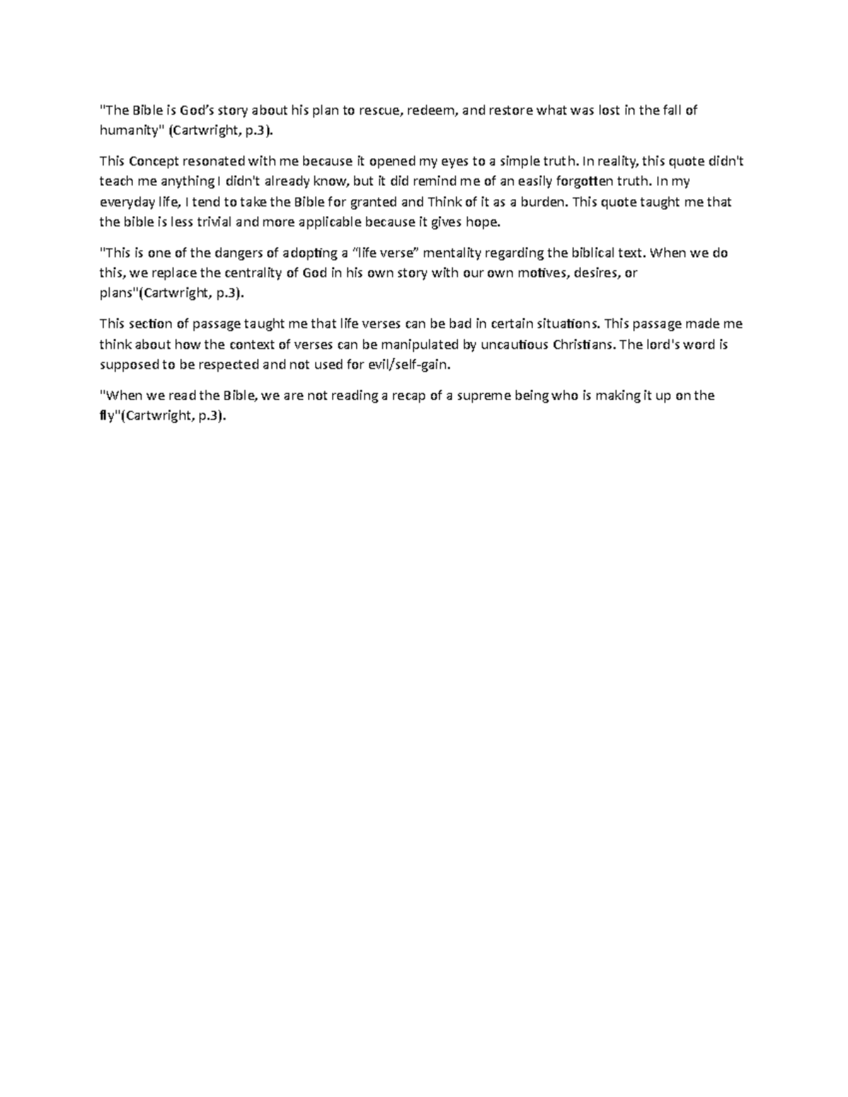 Bible 201 - "The Bible is God’s story about his plan to rescue, redeem ...