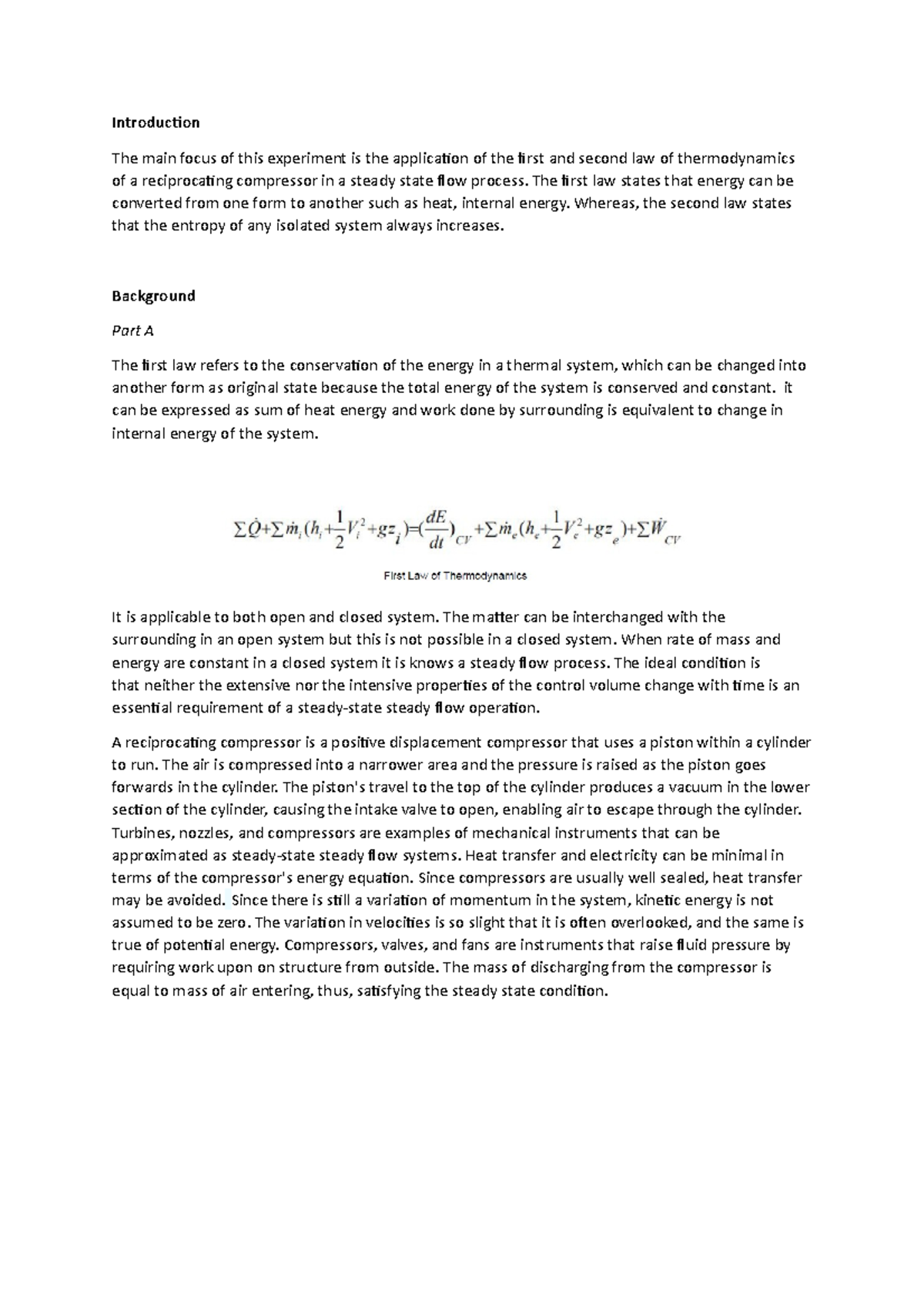 Isentropic Processes and Compressor Isentropic Efficiency report - 048651 - Studocu