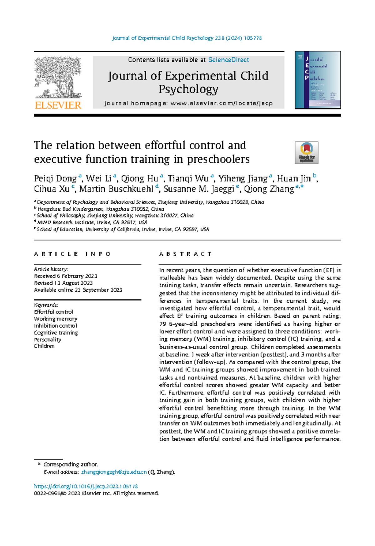 393 Critical analysis Article - The relation between effortful control ...