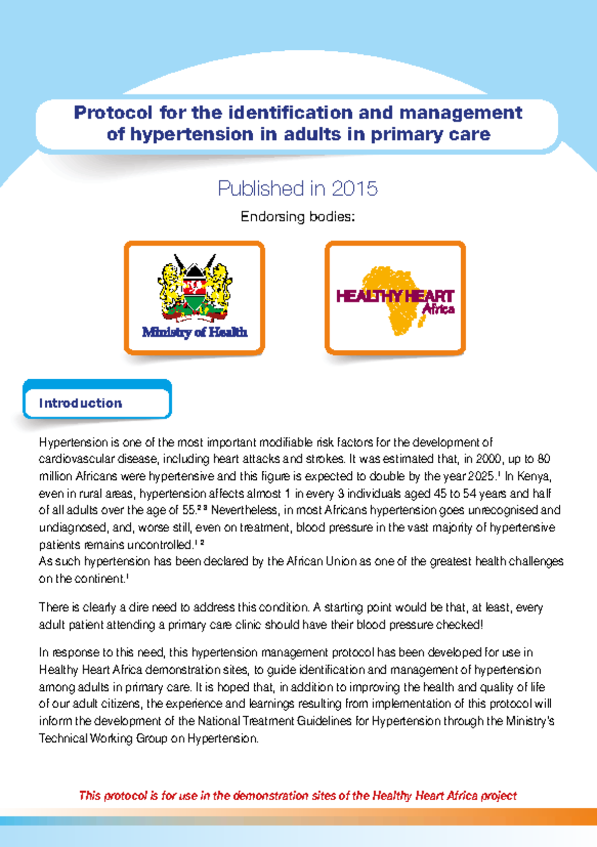 A6 Booklet Protocol for Management of Hypertension - Hypertension is ...