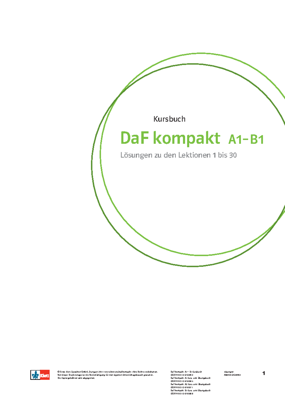 A08103-67618002 Da F kompakt A1 B1 Loesungen 2 KB EB - DaF kompakt A1 ...