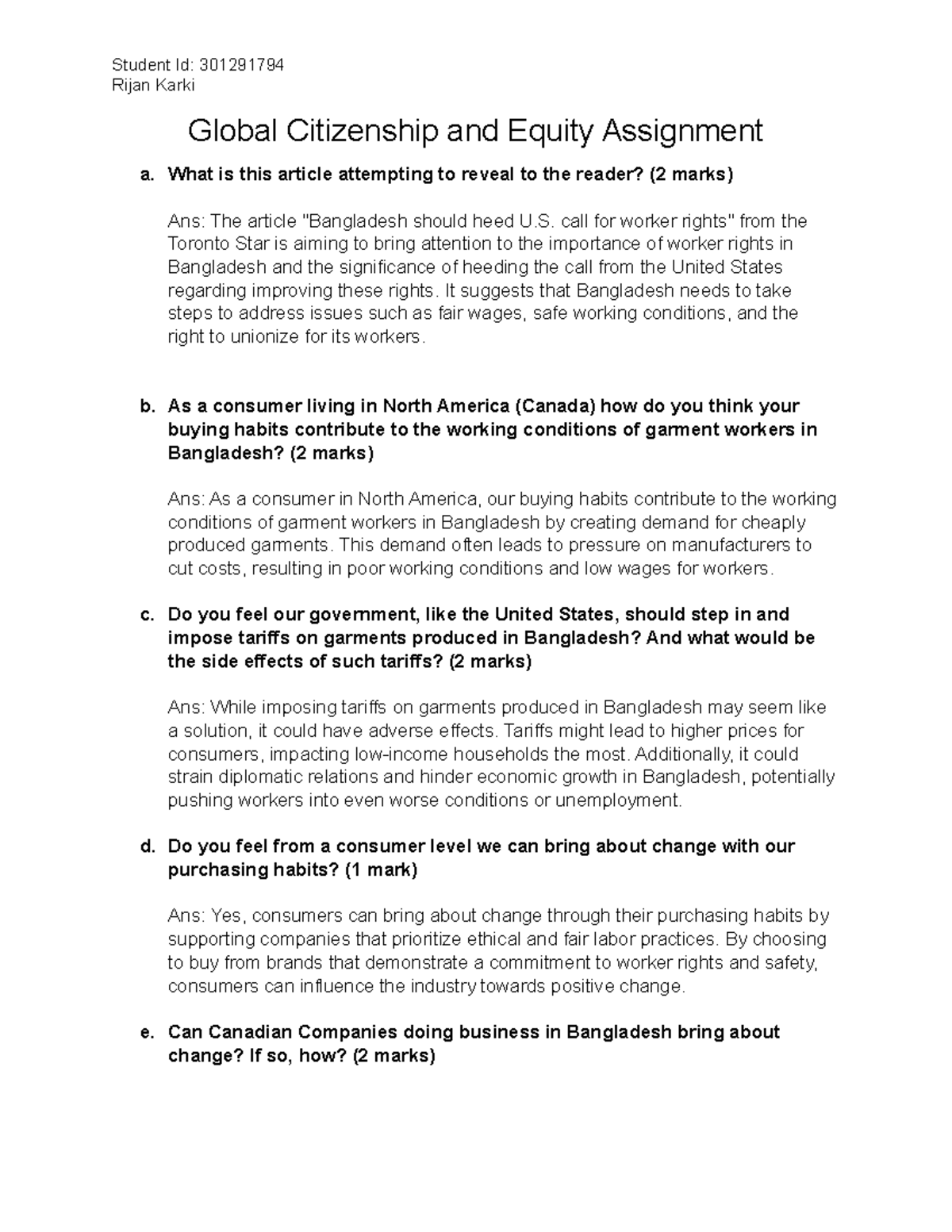 Global Citizenship and Equity Assignment - What is this article ...