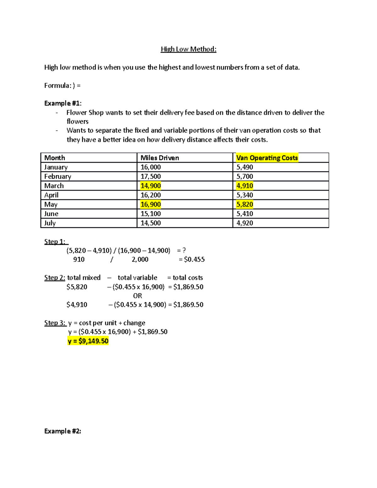 Managerial Acct - High Low Method - High Low Method: High low method is ...