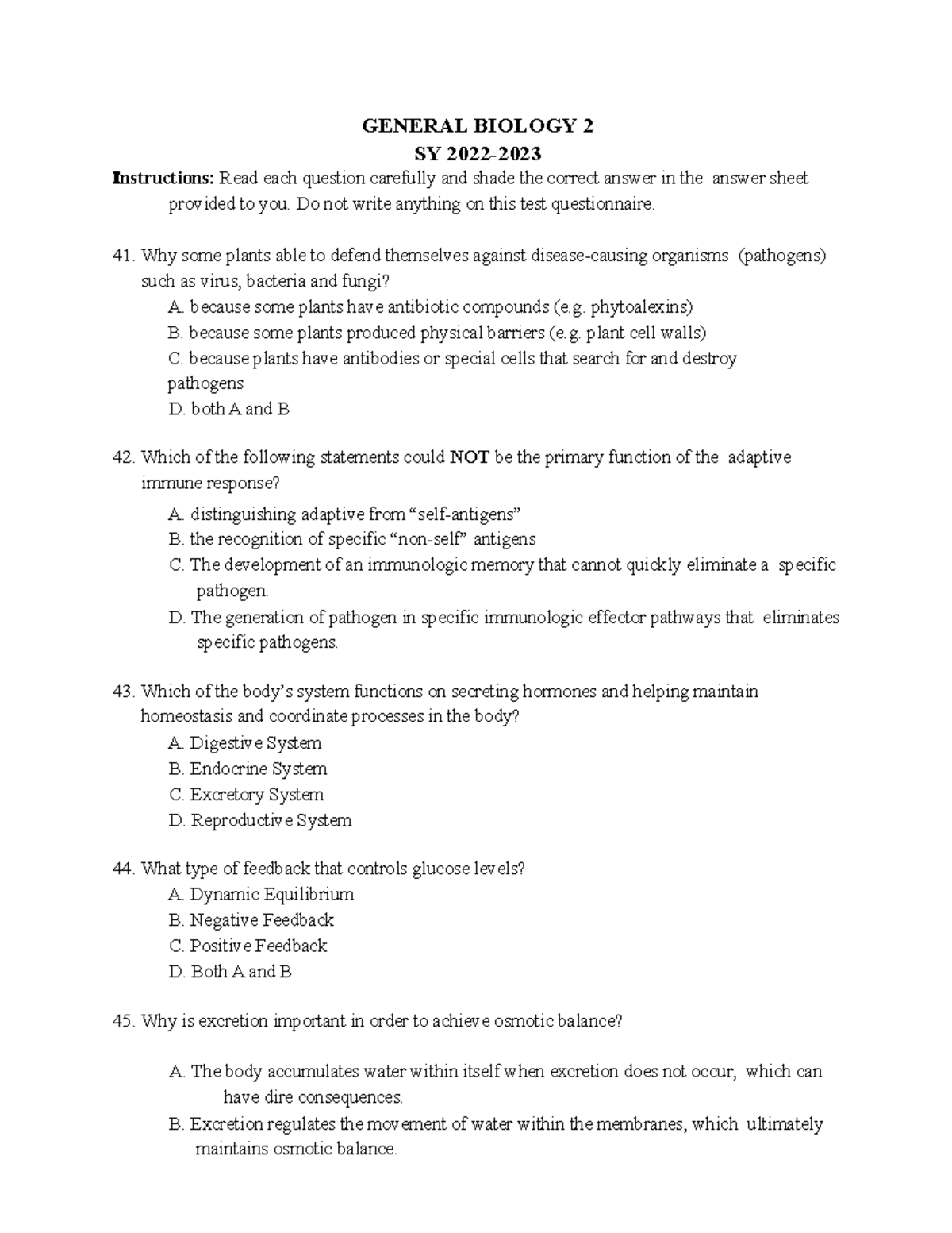 General Biology 2 PART III - reviewer - GENERAL BIOLOGY 2 SY 2022 ...