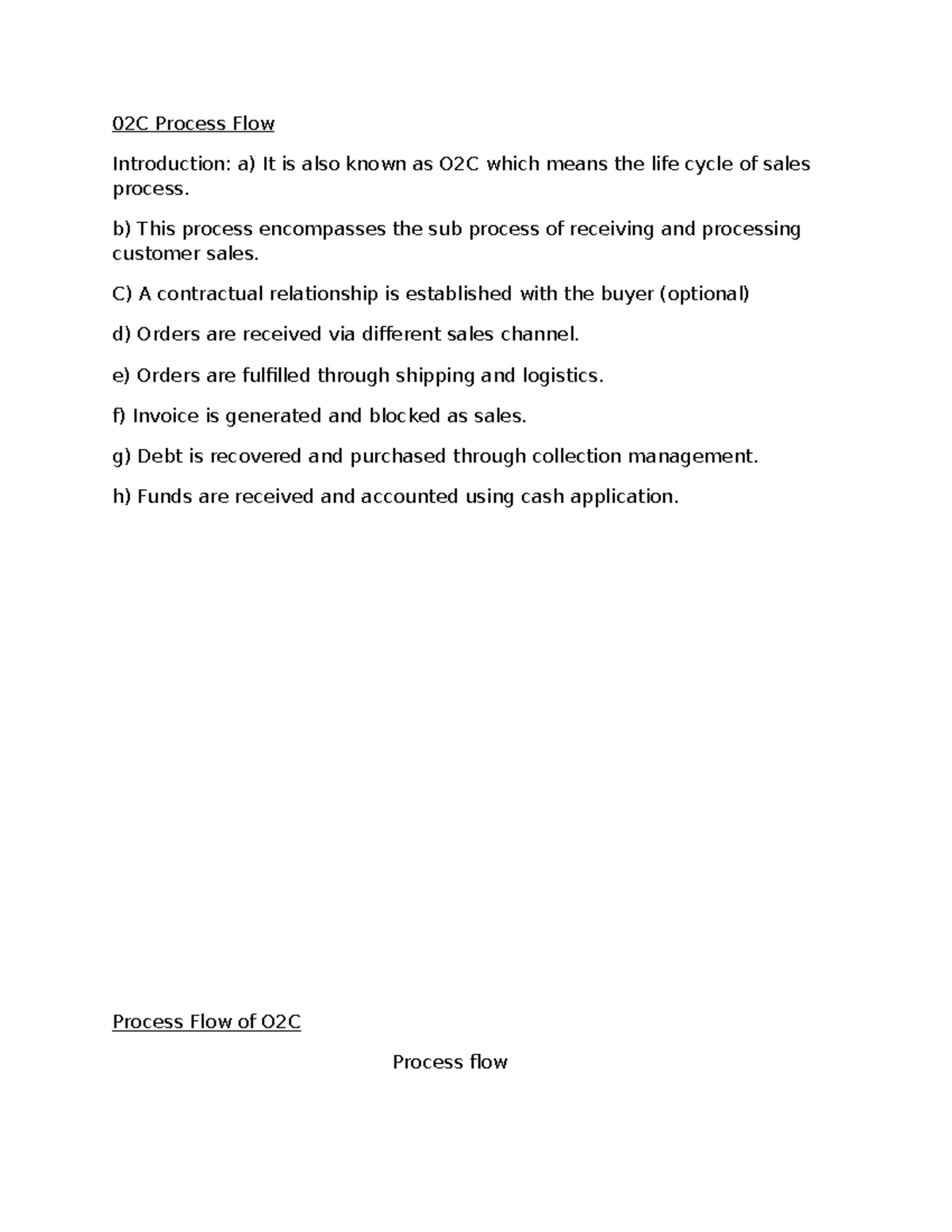 O2C Process - For go through finance - 02C Process Flow Introduction: a ...