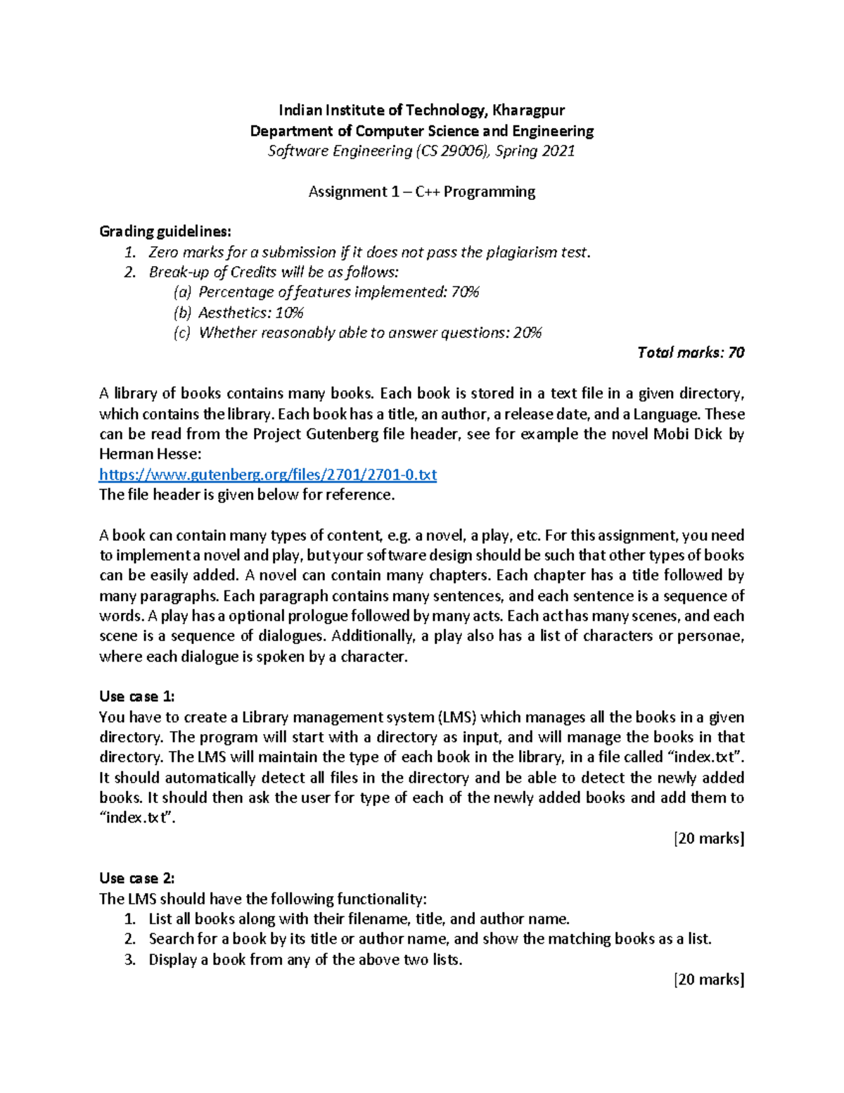 Assignment___ALL - Indian Institute of Technology, Kharagpur Department ...