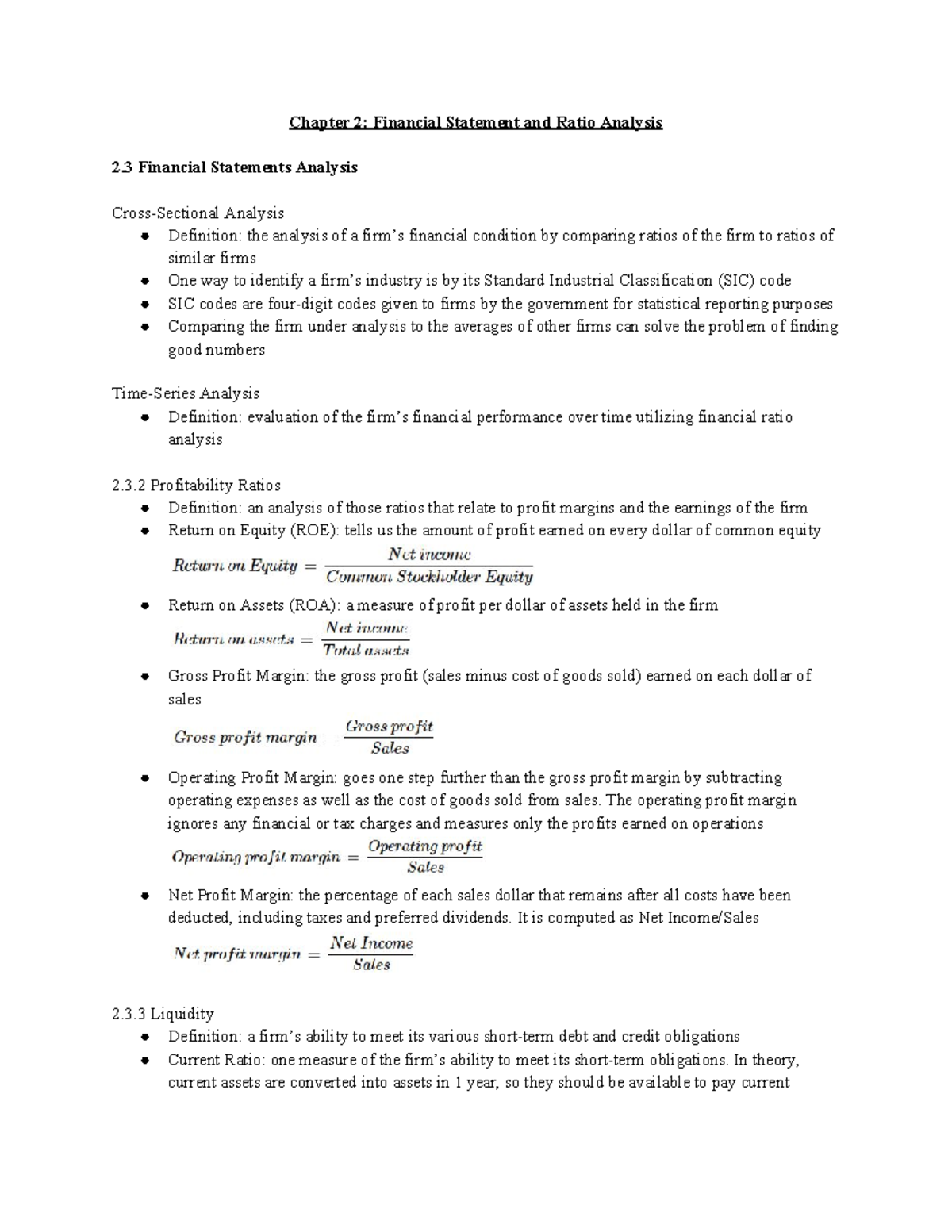 Chapter 2 Financial Statement and Ratio Analysis - Chapter 2: Financial ...