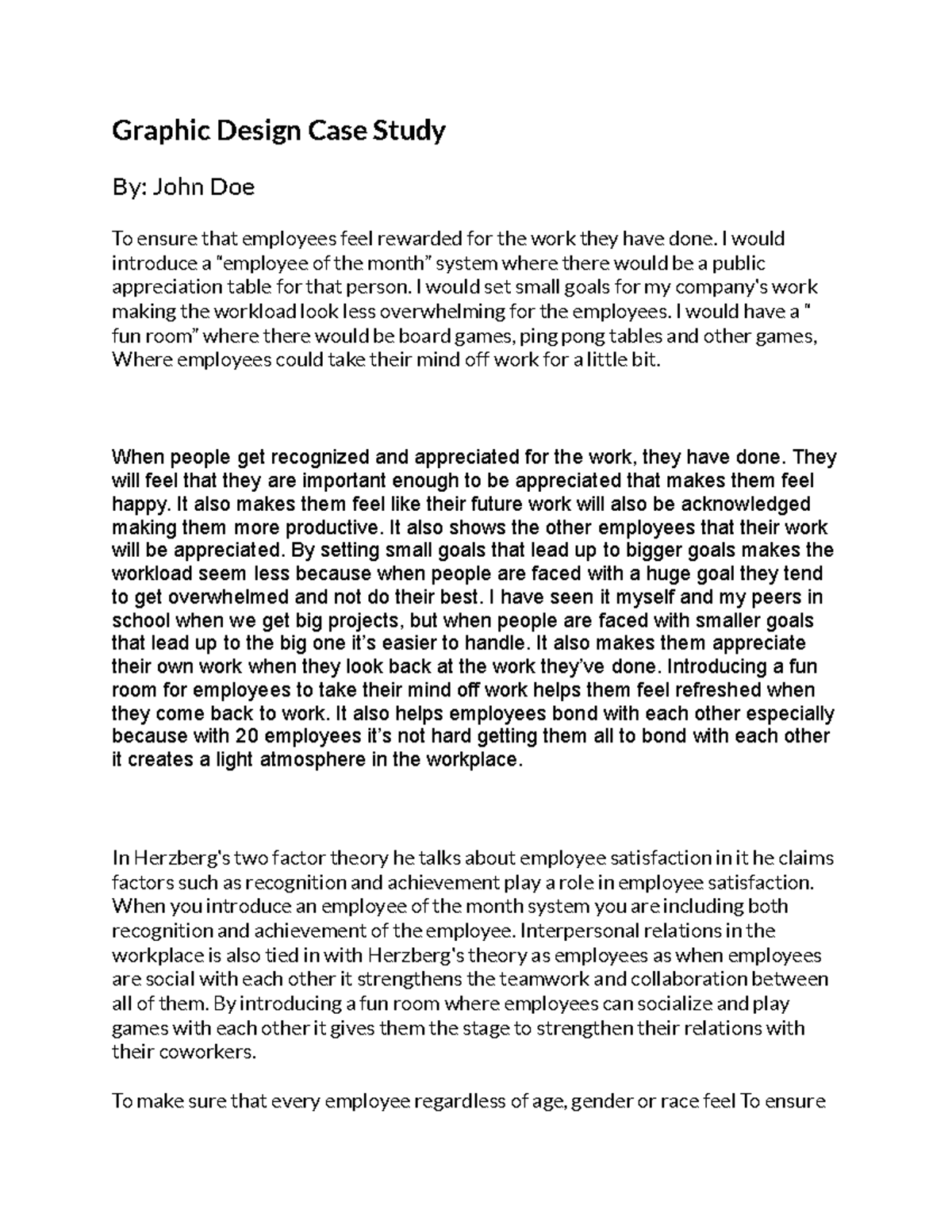 Practice Case studies - Graphic Design Case Study By: John Doe To ...