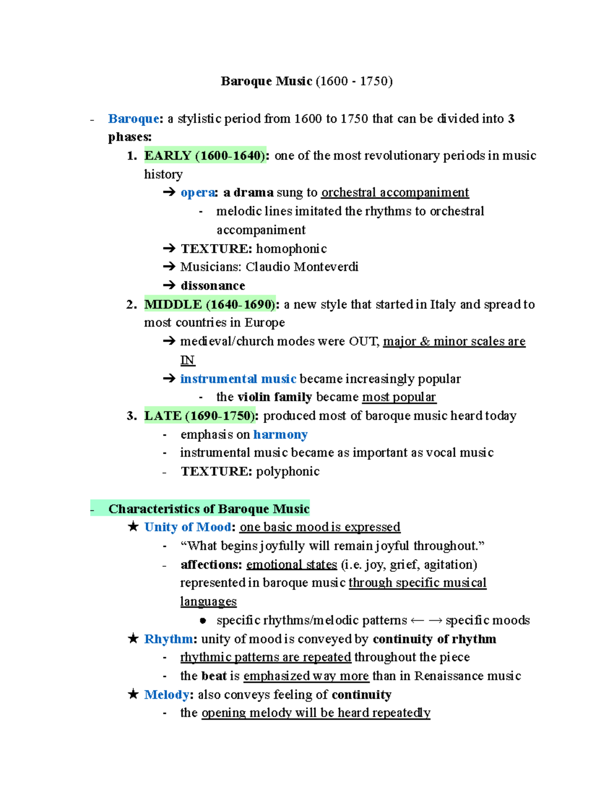 Music Appreciation Baroque - Baroque Music (1600 - 1750) - Baroque: a ...