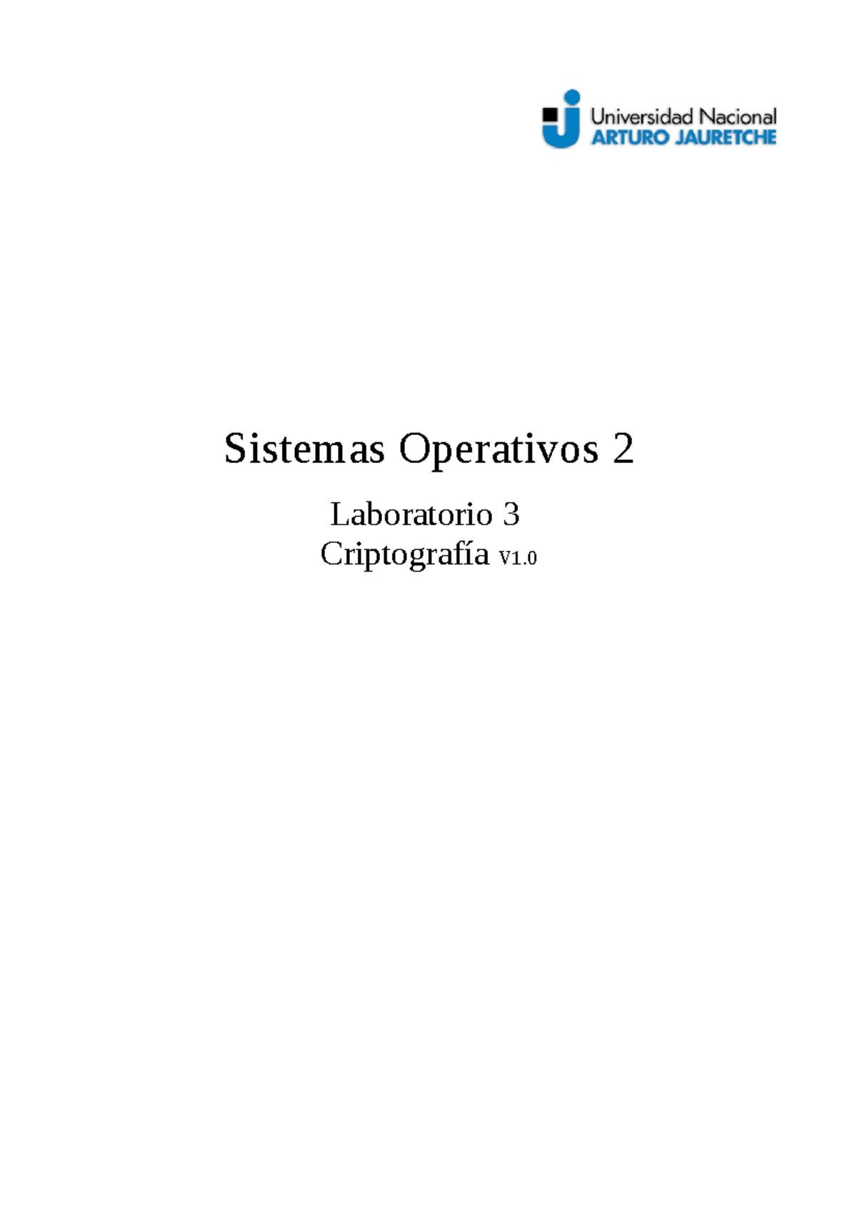 Laboratorio 3 Criptografia - Criptografía V1. Sistemas Operativos - Laboratorio Criptografía V1 ...