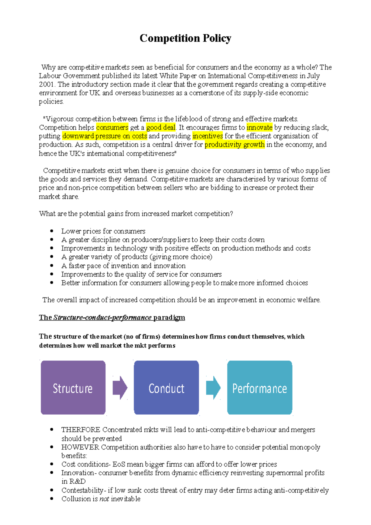 Competition Policy - Competition Policy - Studocu