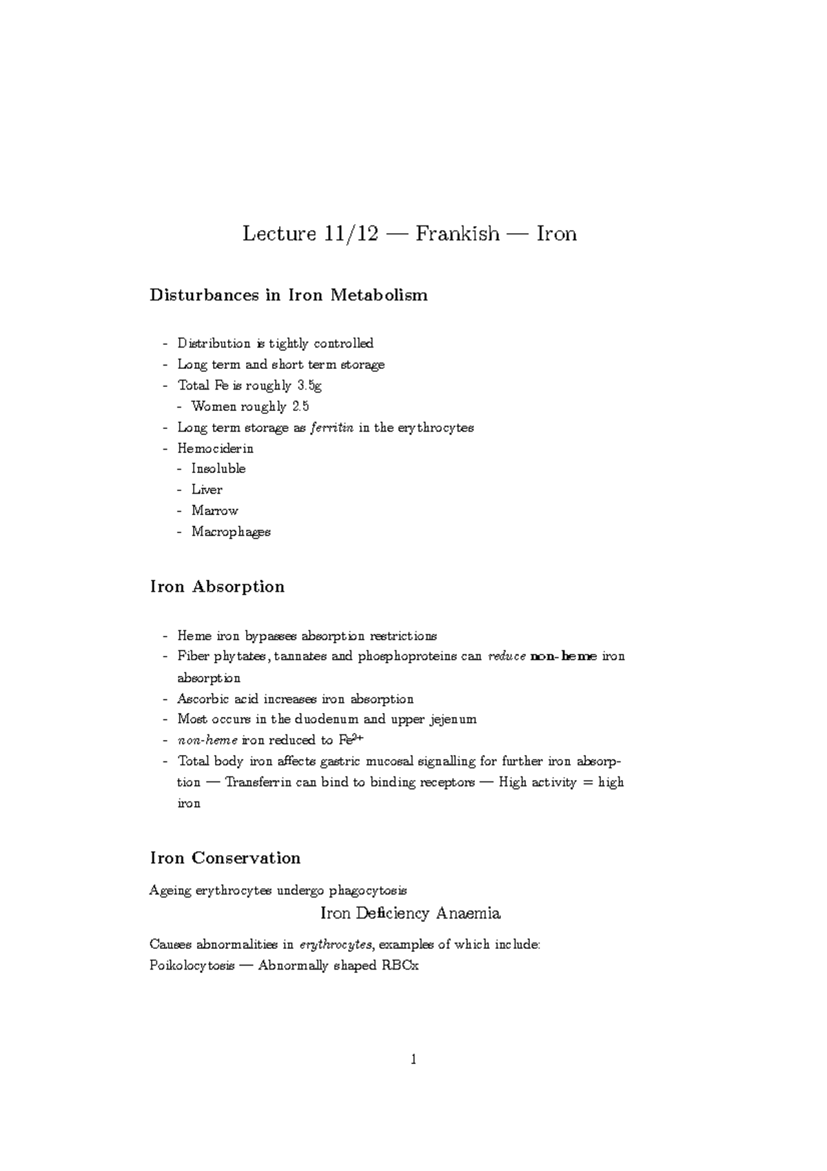 Lecture 11:12 — Iron - Introducing Fe - Lecture Frankish Iron ...