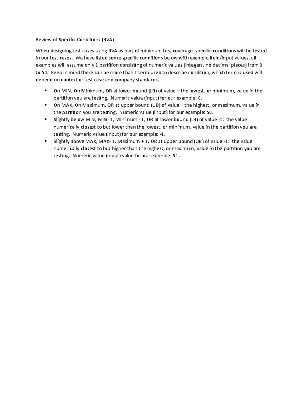 BVA Terms Specific Conditions - Review of Specific Conditions (BVA ...