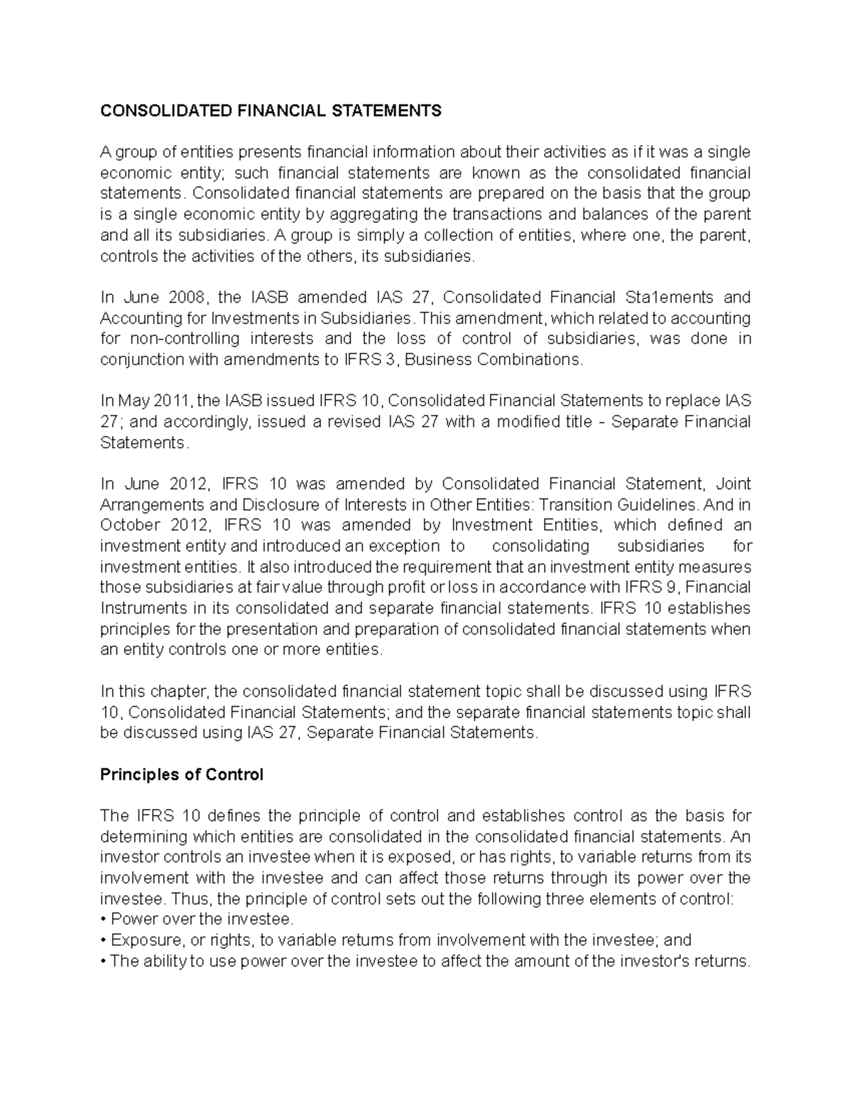 Consolidated and Separate Financial Statements - CONSOLIDATED FINANCIAL ...