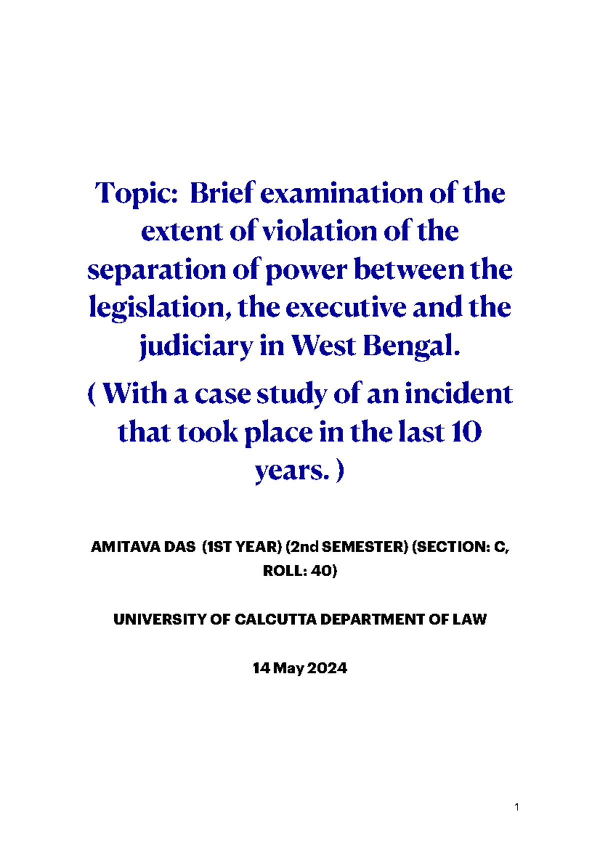 Political Science Assignment - Topic: Brief examination of the extent ...