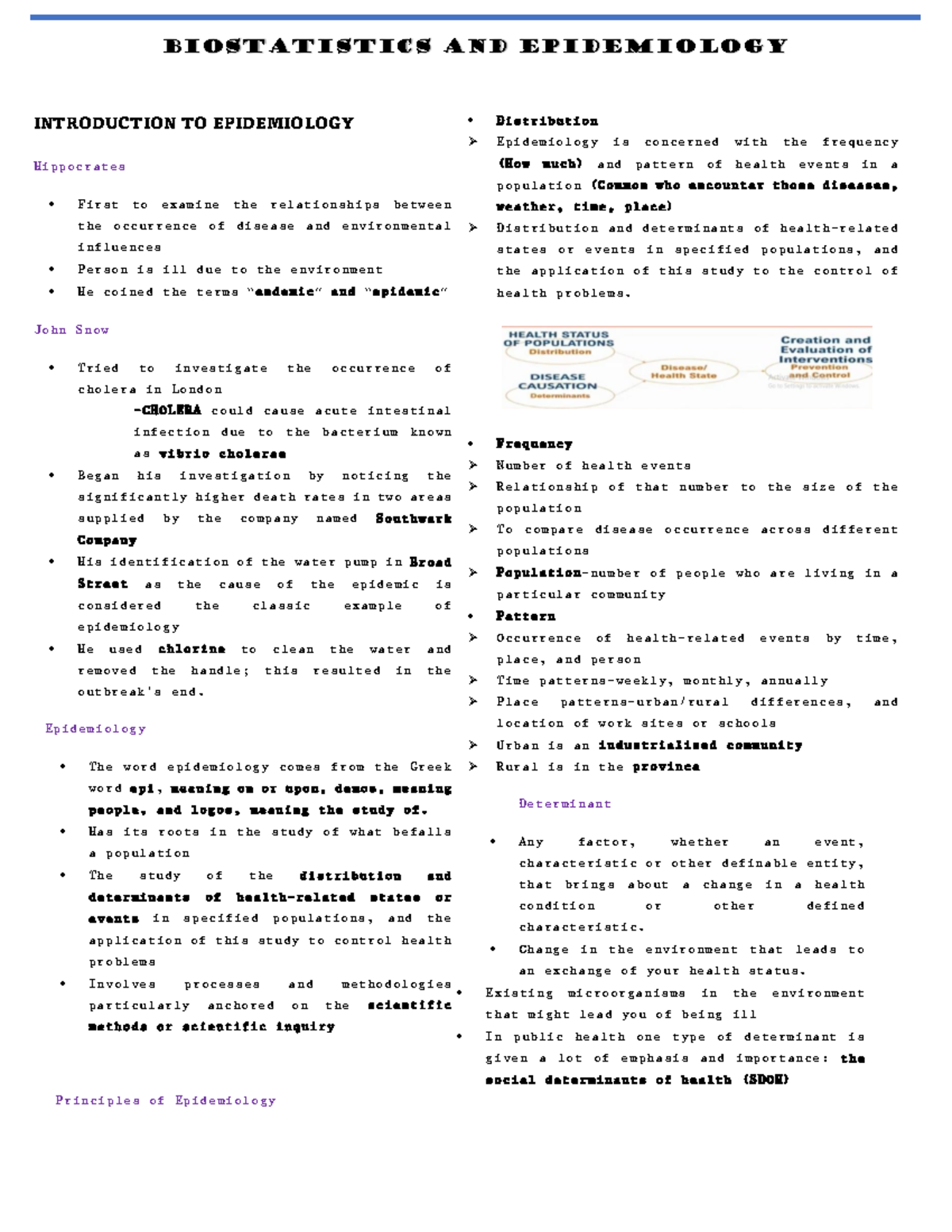 Biostatistics AND Epidemiology Transes - INTRODUCTION TO EPIDEMIOLOGY ...