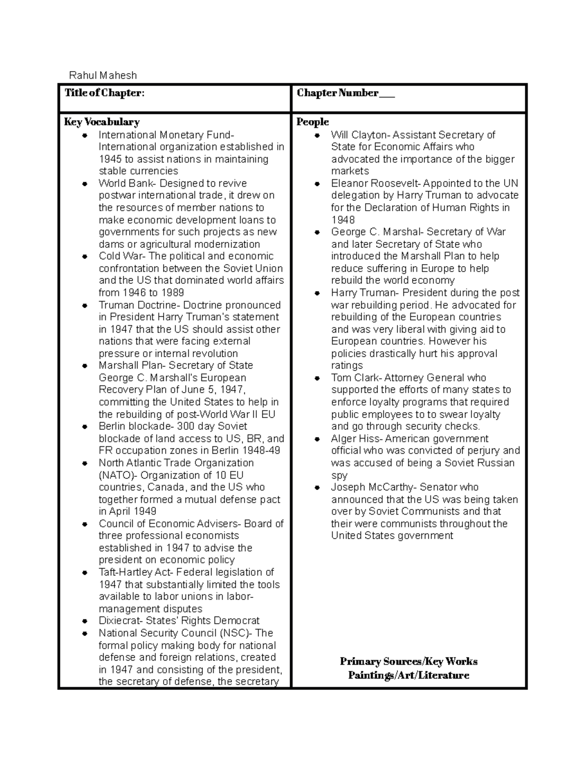 Weekly Notes - Out of Many - Chapter 26 + Amsco 26 - Rahul Mahesh Title ...