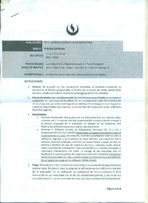 EF62 Actividad - Plan de Trabajo (TR1) - MATERIAL EF72 INTRODUCCIÓN A LA ECONOMETRÍA 2023-0 ...