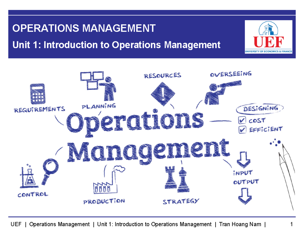 slide Operations Management - Unit 1 Part 1 - [This Nation, 2018] OPERATIONS MANAGEMENTUnit 1 ...