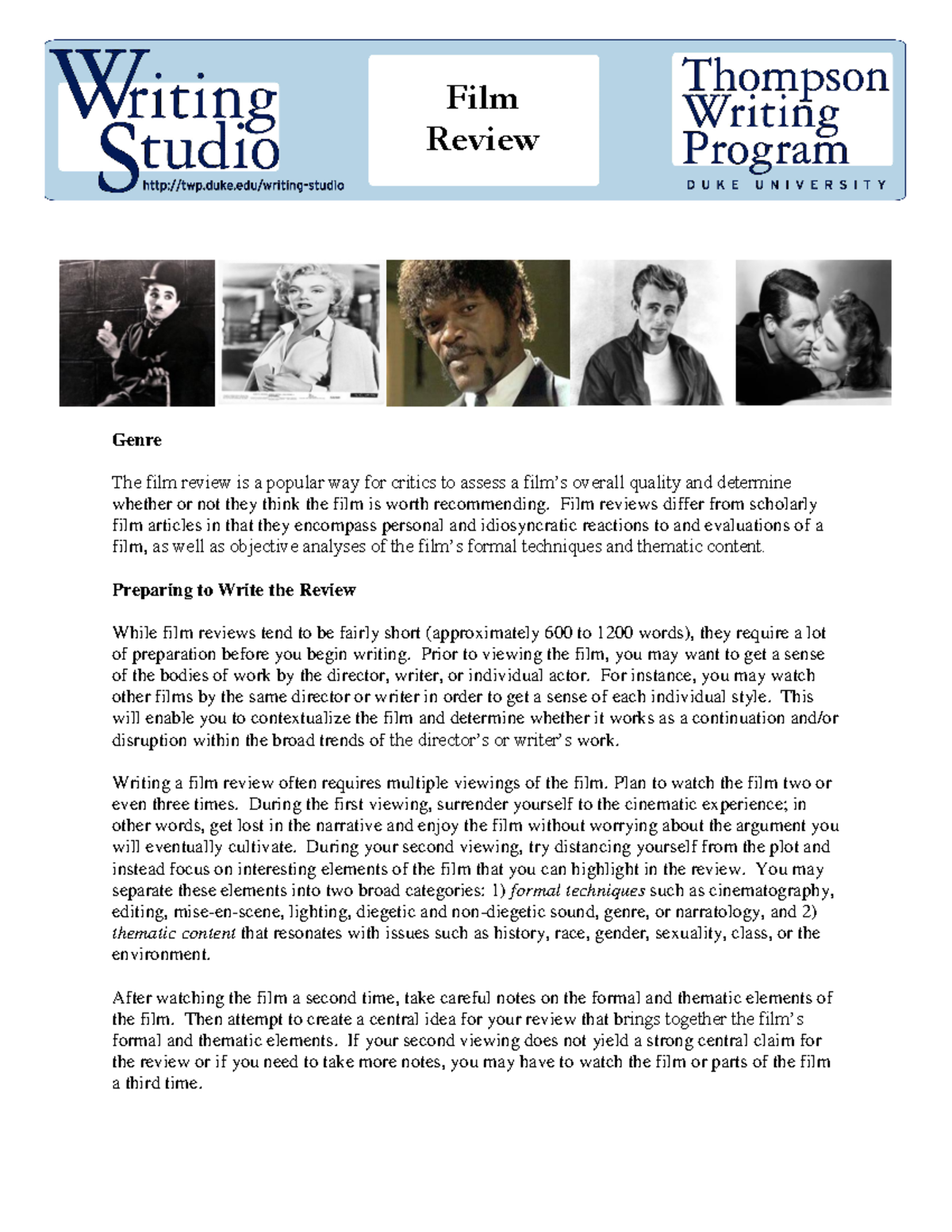 Film-review-1 - It's an assignment - Film Review Genre The film review ...