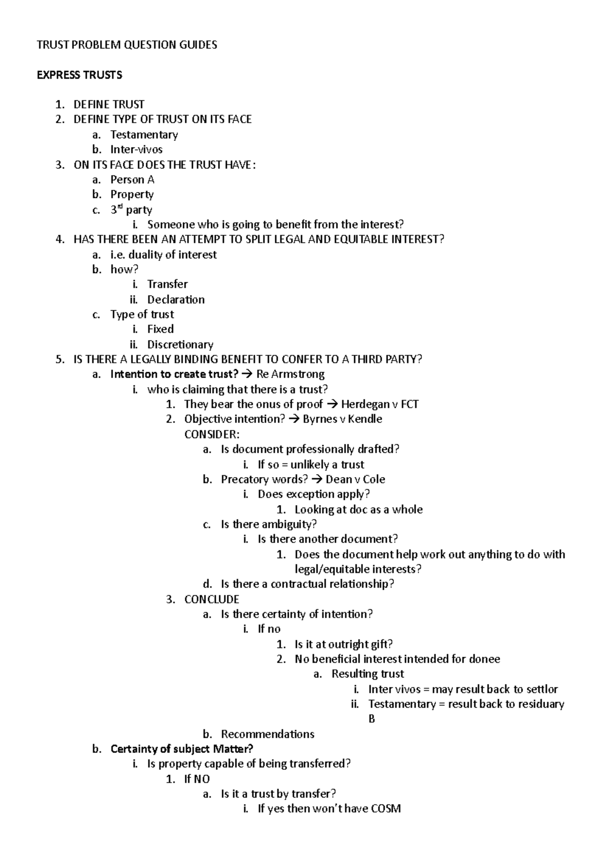 Trust Problem Question Guides - TRUST PROBLEM QUESTION GUIDES EXPRESS ...