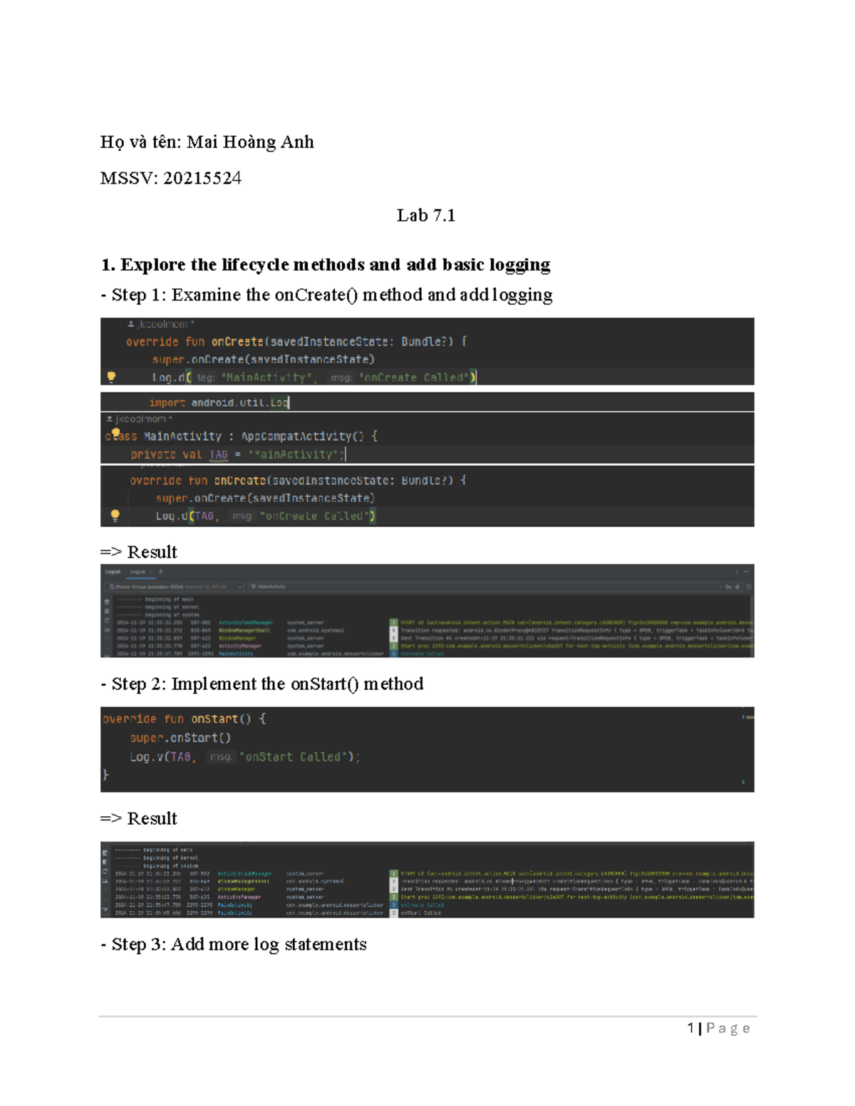 Lab7 - Mobile App - Lập trình hướng đối tượng - Lab 7. 1. Explore the ...
