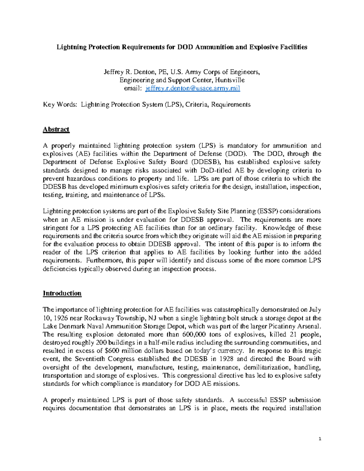 Lightning Protection System (LPS) - Lightning Protection Requirements ...