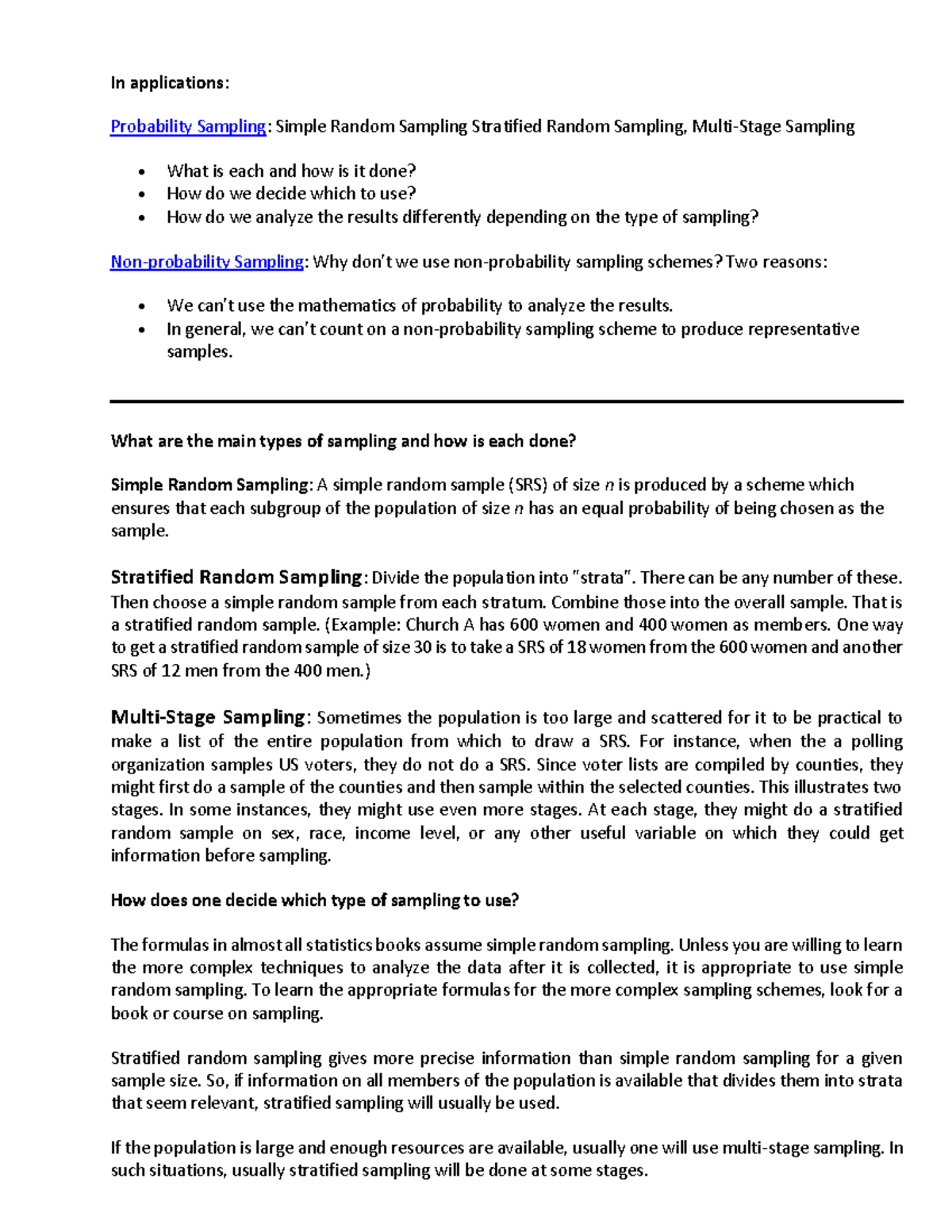 Sampling ku vi fall 23 - asdsadaadsa - In applications: Probability ...