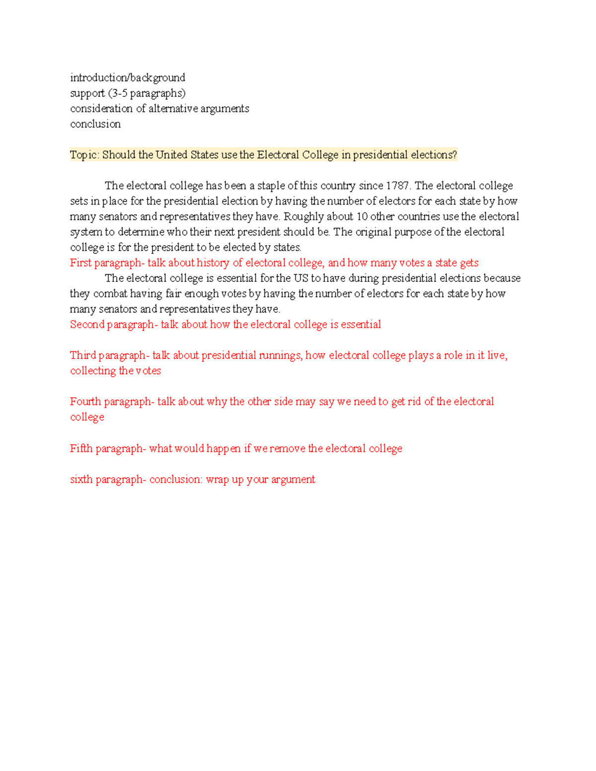 Scholarly model of argument - introduction/background support (3-5 ...