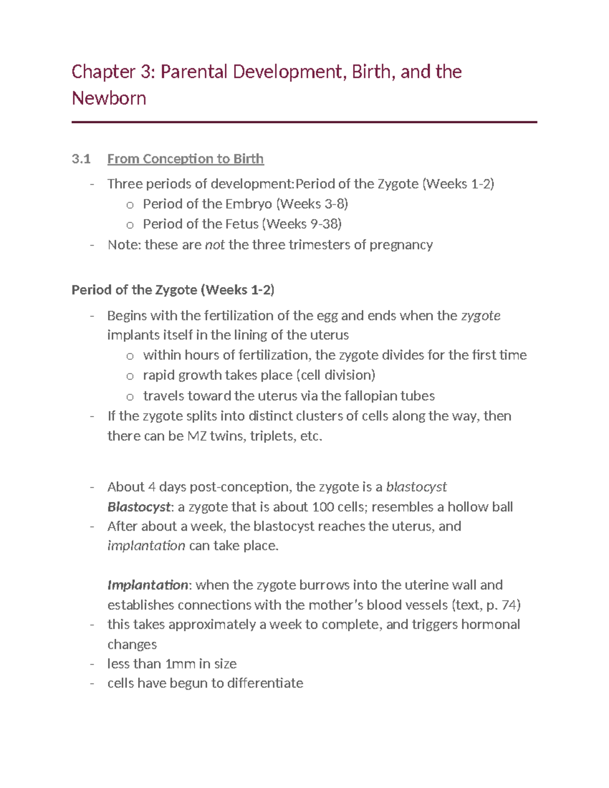 Chapter 3 - notes from slides and lectures in class - Chapter 3 ...