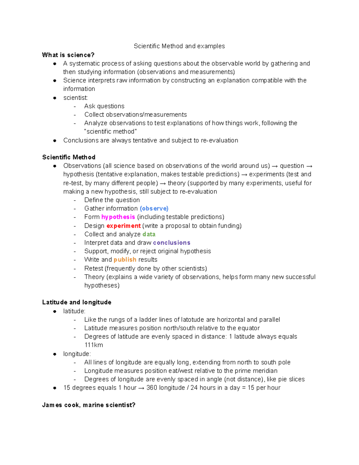 Earth 4 week 1 - Scientific Method and examples What is science? A ...