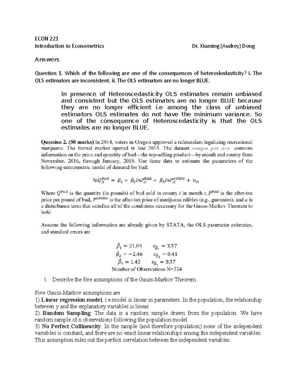 ECON 221 PS4 AD-2 - DOne - ECON 221 Introduction to Econometrics Dr ...