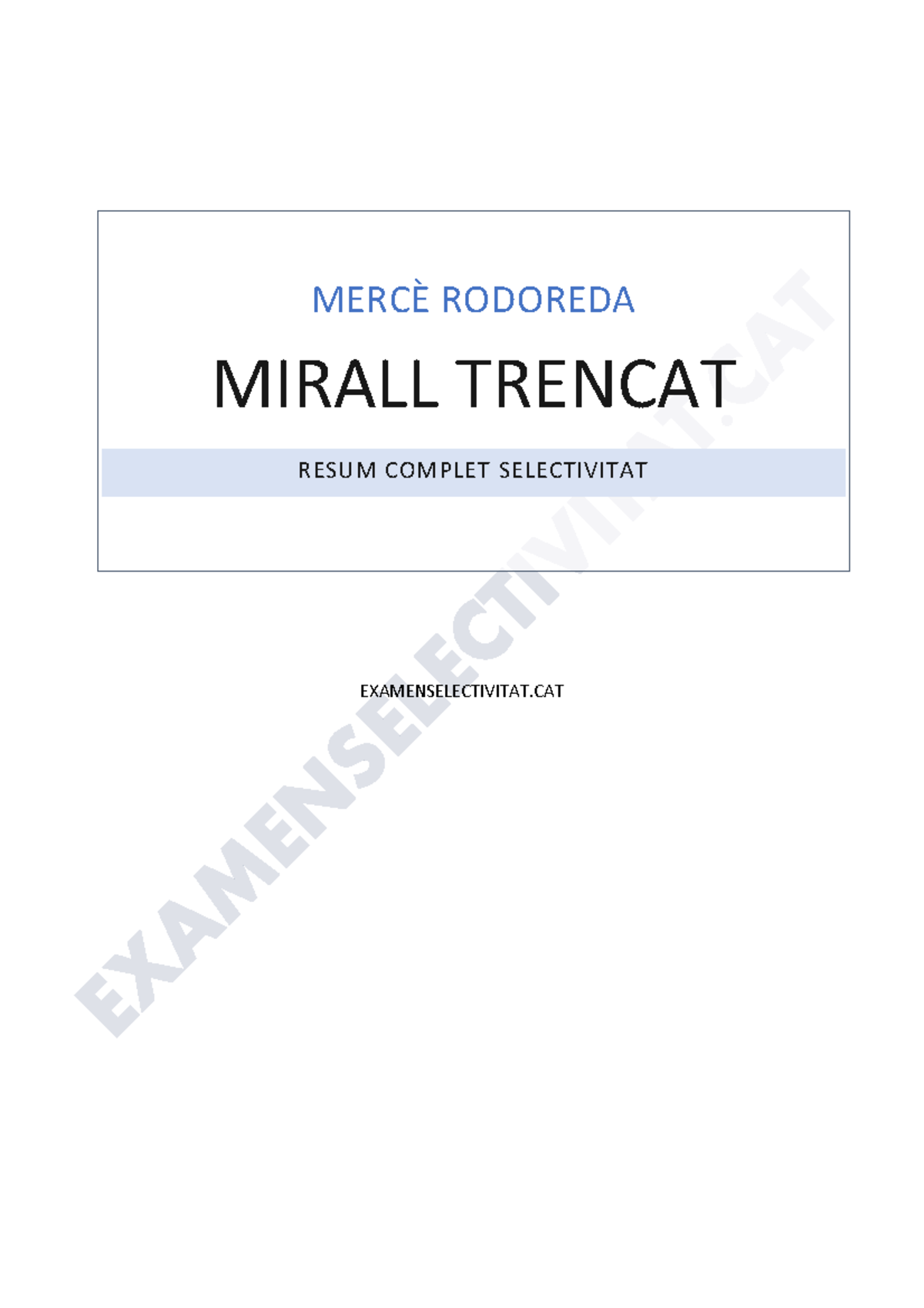 Mirall Trencat Resum Complet - examenselectivitat - Warning: TT: undefined function: 32 Warning ...