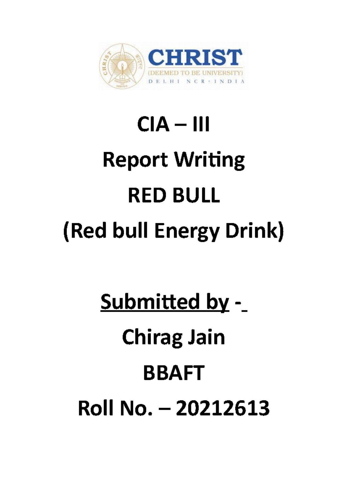 Marketing Management CIA 3 - Chirag Jain(20212613) - CIA – III Report ...