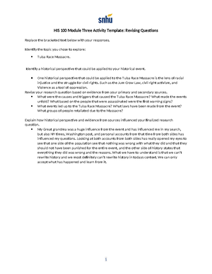 PSY 328 Module Five Activity Template - PSY 328 Module Five Activity Template First, read the ...