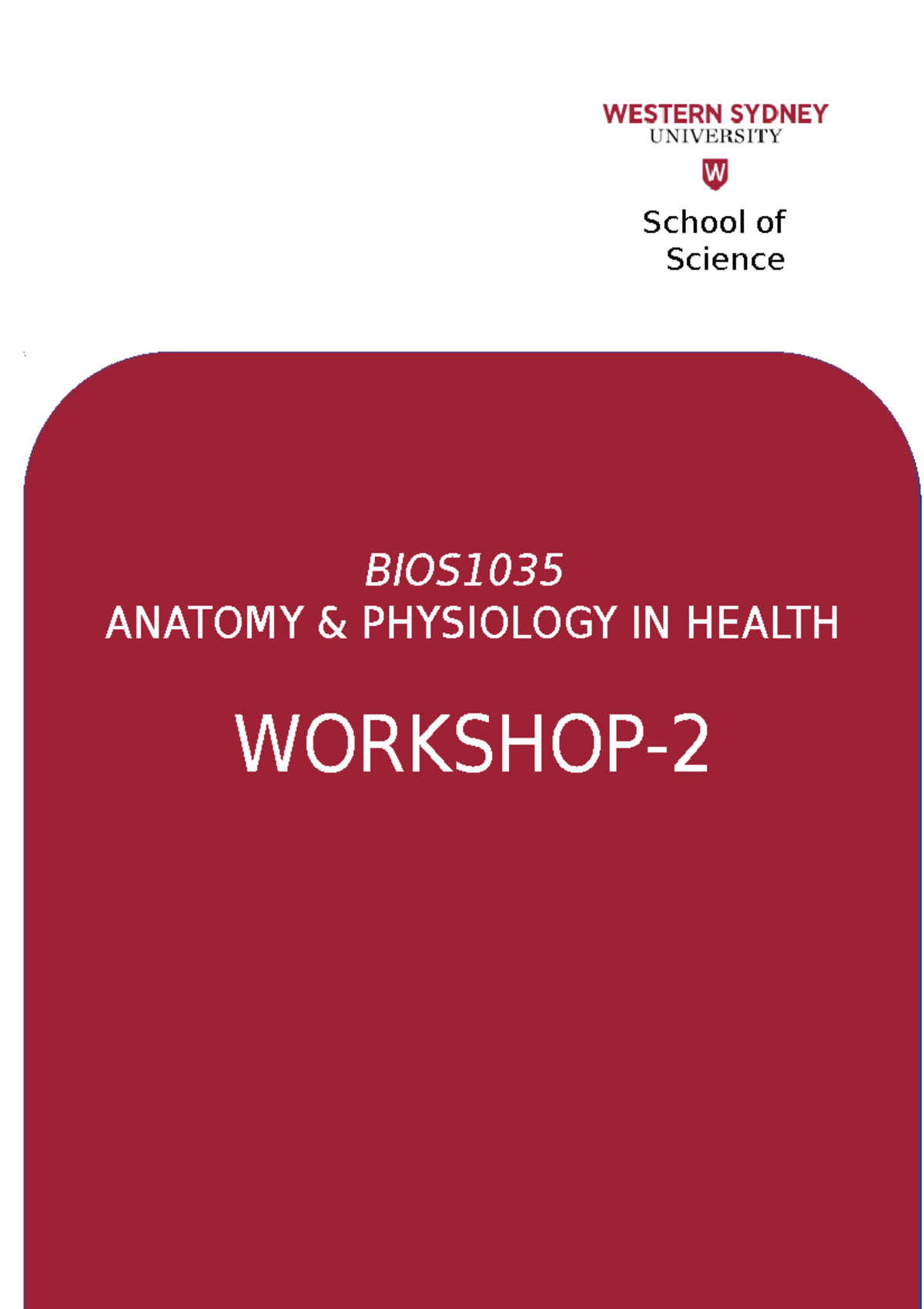 BIOS1035 APH Workshop-2 - 301350 - UWS - Studocu