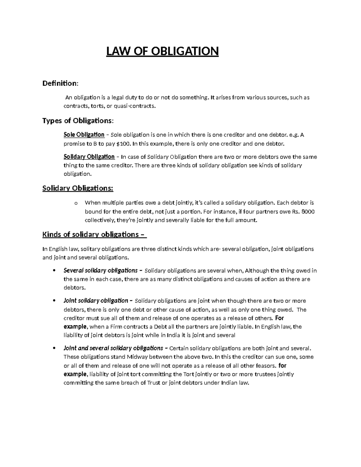 LAW OF Obligation - 4rtg6uj7u4tn7iom67yg - LAW OF OBLIGATION Definition ...