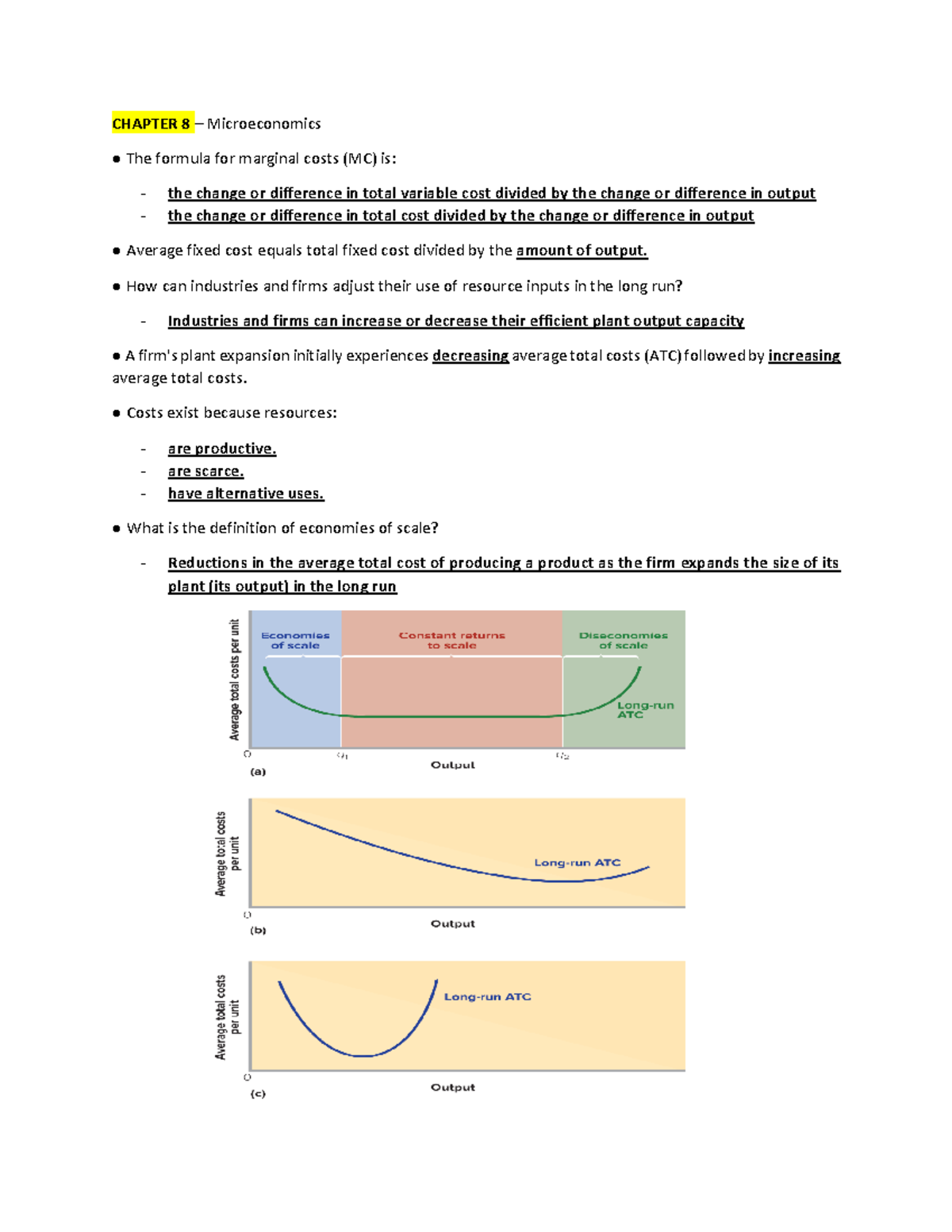 Economics Chapter-8 review lecture notes - CHAPTER 8 – Microeconomics ...