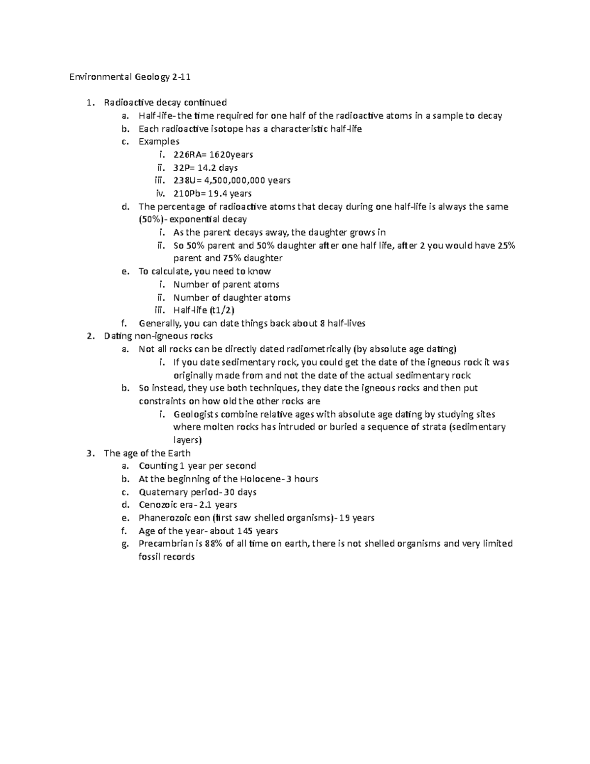 Environmental Geology 2 11 Radioactive Decay Continued A Half life environmental-geology-2-11-radioactive-decay-continued-a-half-life