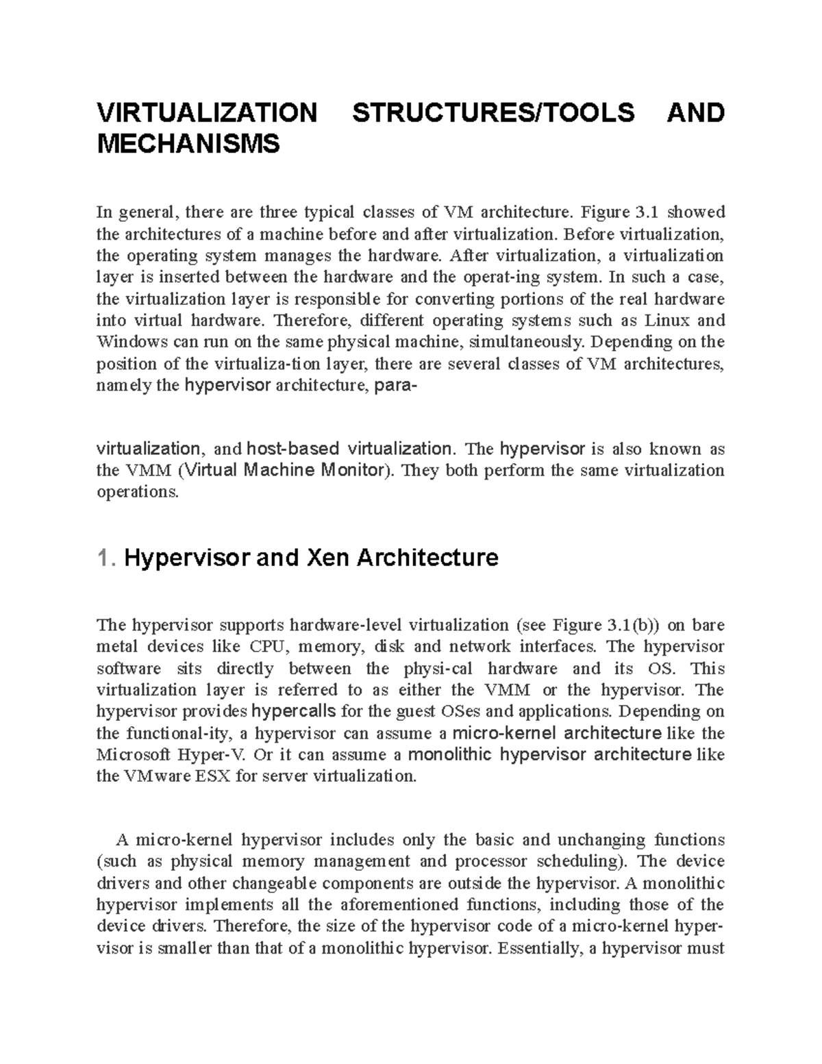 Cloud- Virtualization Structures - VIRTUALIZATION STRUCTURES/TOOLS AND ...