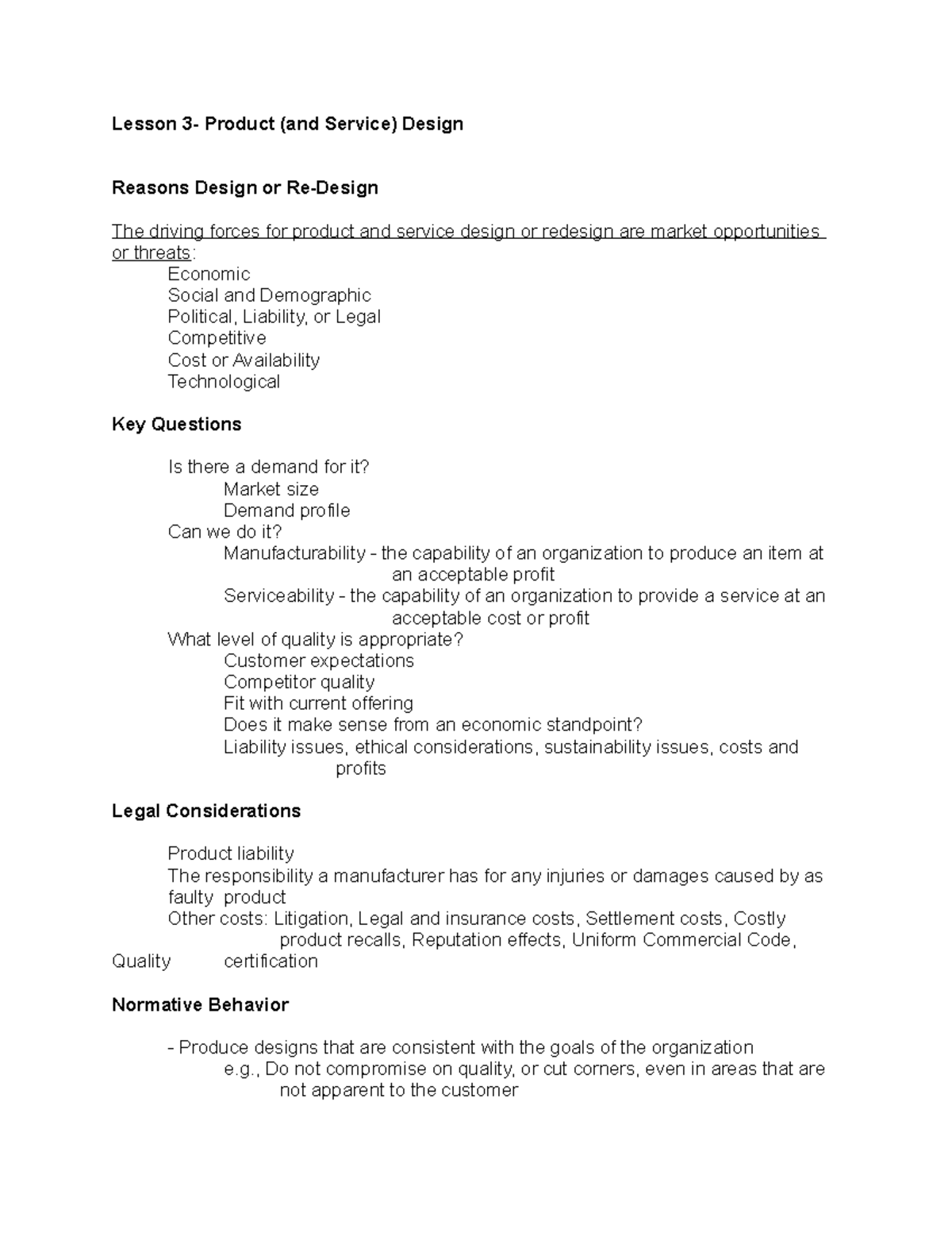 Lesson 5 Product Design.OM - Lesson 3- Product (and Service) Design ...
