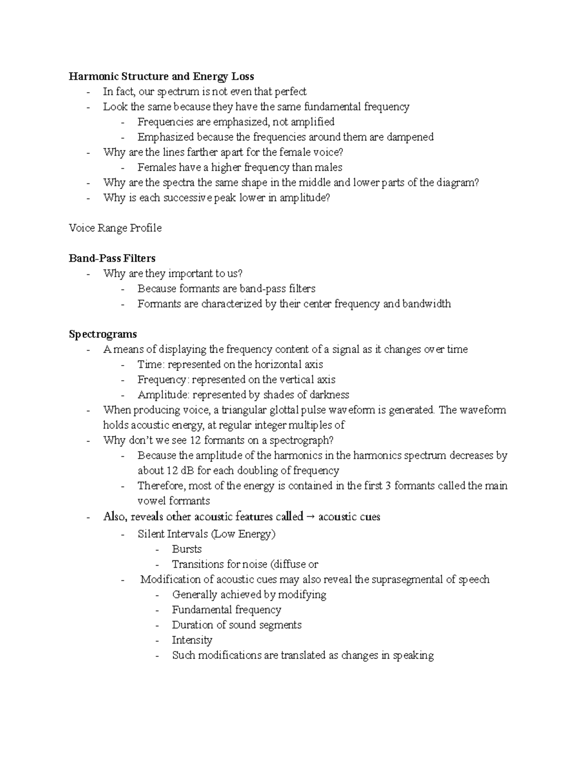 SLPA 137 3 - Notes - Harmonic Structure and Energy Loss - In fact, our ...