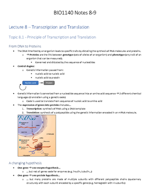 BIO1140 Module 1 - The Cell and Its Organelles - BIO1140 Notes 1 ...