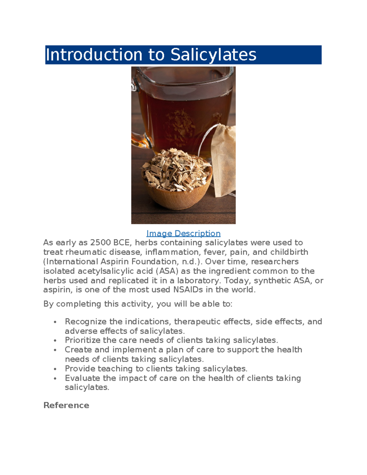 Salicylates - Pharm - Introduction to Salicylates Image Description As ...