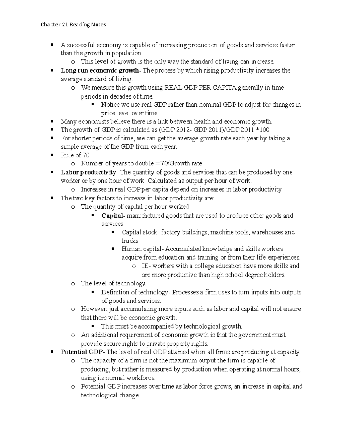 Chapter 21 Reading Notes - ECO 001 - Studocu