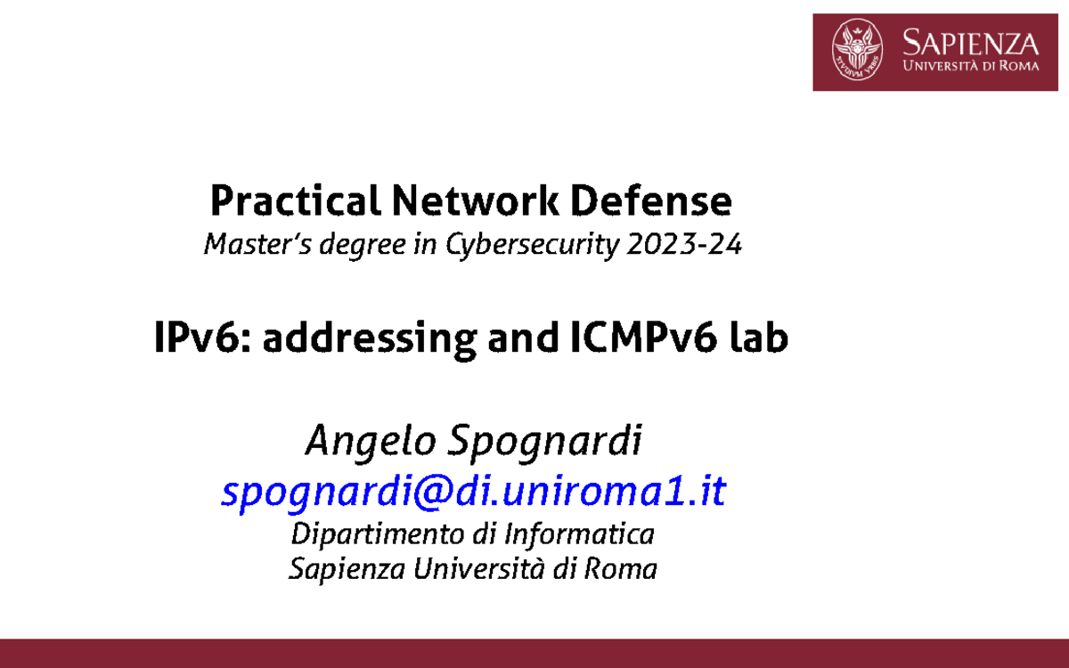 07-IPv6 ICMP lab - IPv6 ICPM lab - Practical Network Defense ...